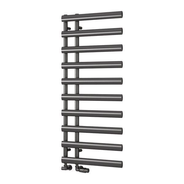 Reina Grace Vertical Designer Steel Radiator In Brushed Gun Metal ...